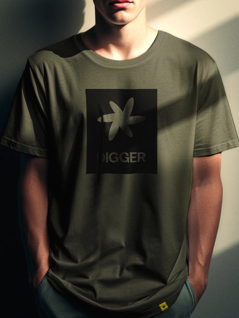 T-SHIRT DIGGER INSIDE KHAKI - Sklep internetowy Winylownia.pl